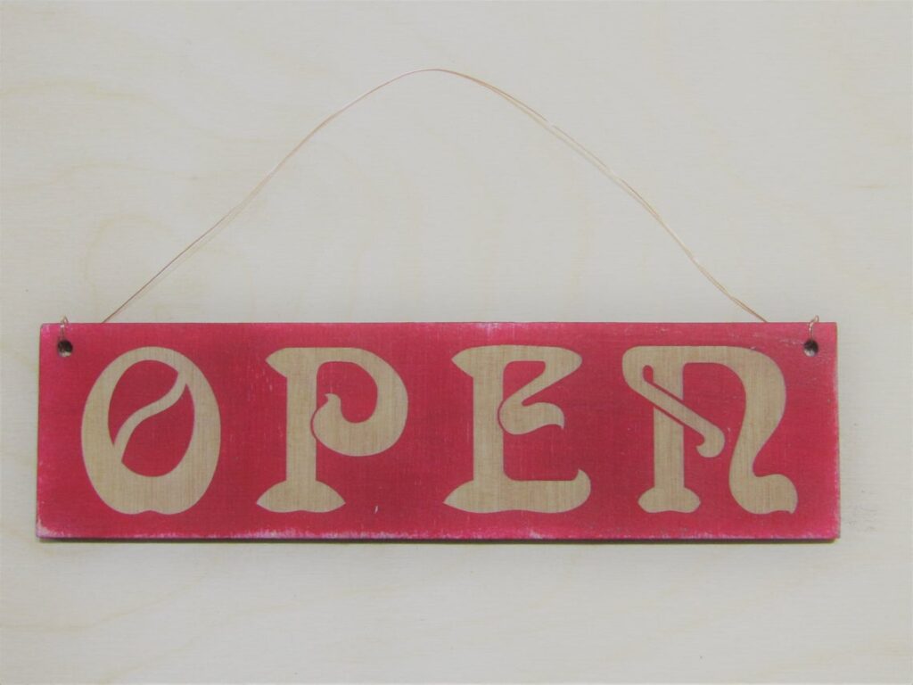 Vibrant Open-Closed Shop Sign - The Laser People