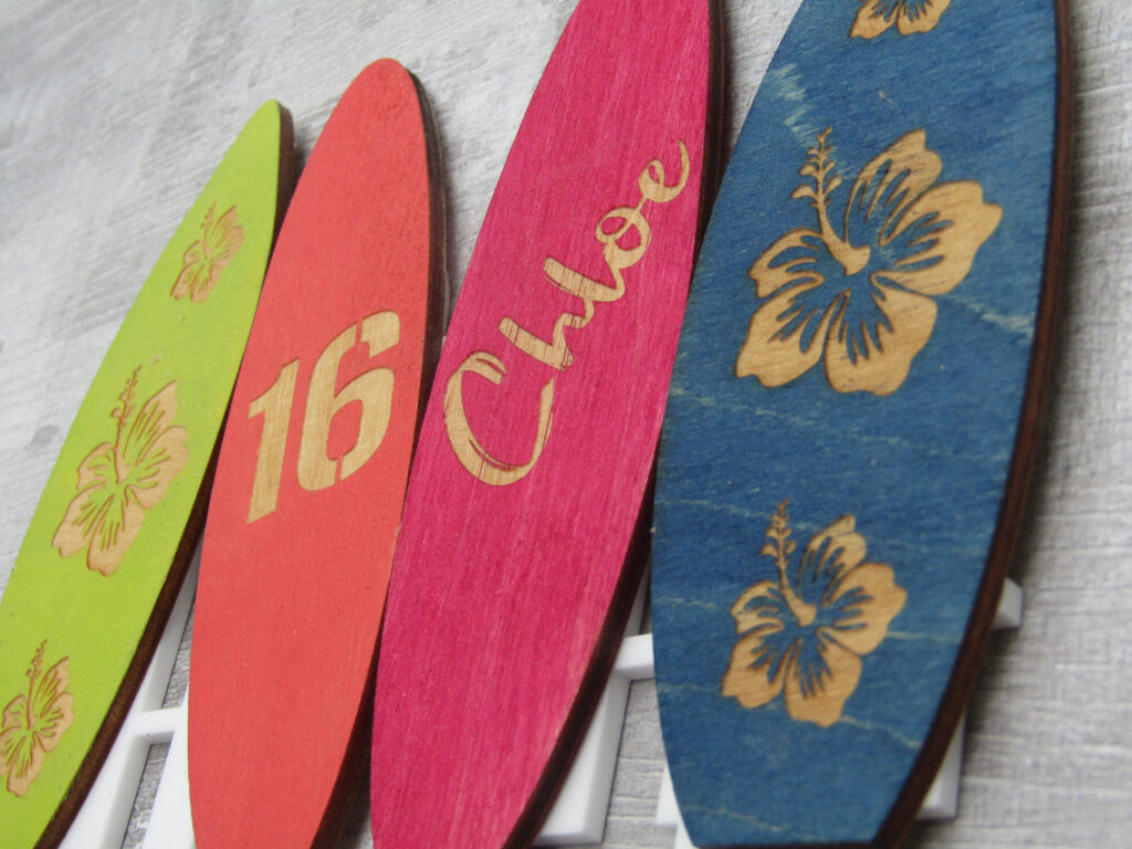Stylishly Cool Surf Board Cake Toppers - The Laser People
