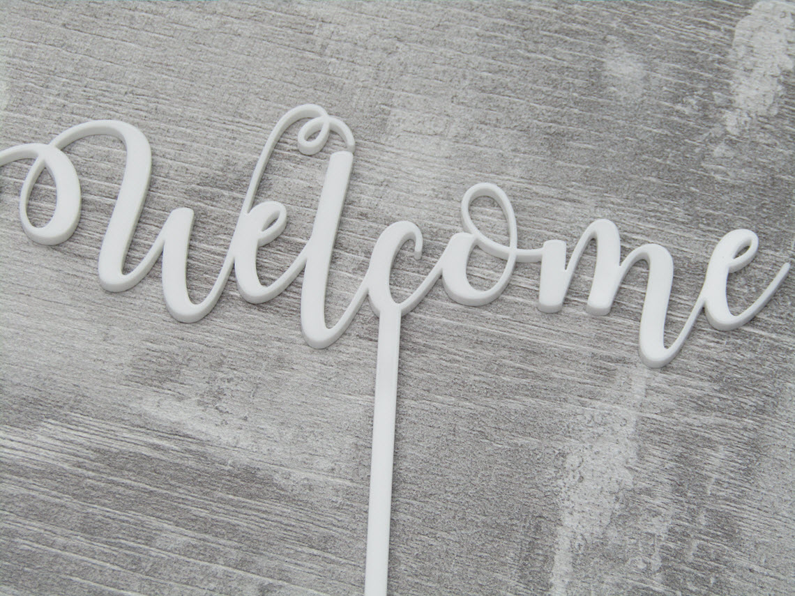 Welcome - Custom Word Cake Toppers - The Laser People