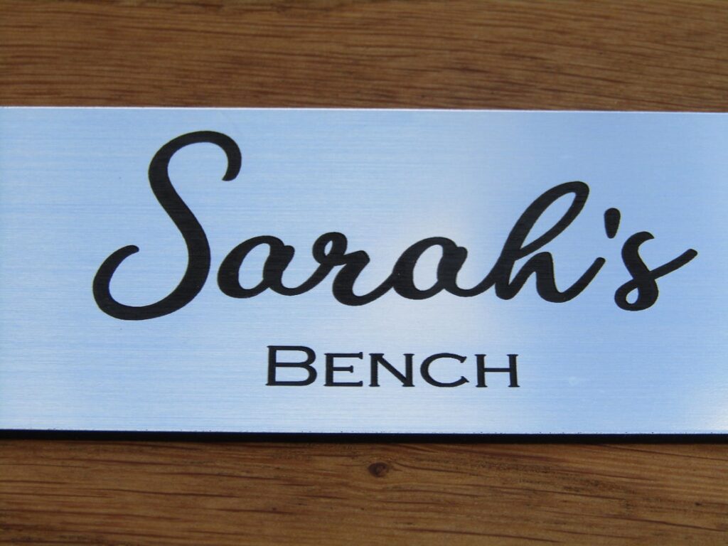 Personalised Bench Plaque - Silver - The Laser People