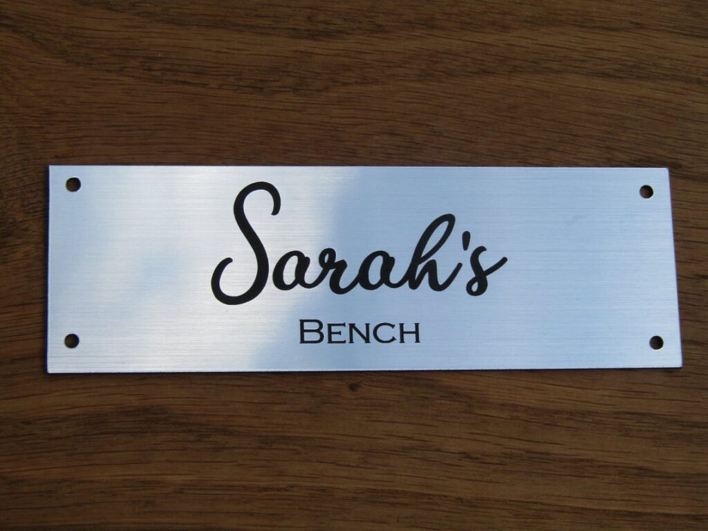 Personalised Bench Plaque - Silver - The Laser People